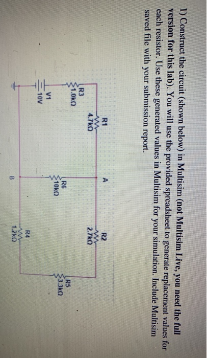 Solved 1) Construct the circuit (shown below) in Multisim | Chegg.com