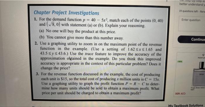 Solved Chapter Project Investigations 1. For the demand | Chegg.com