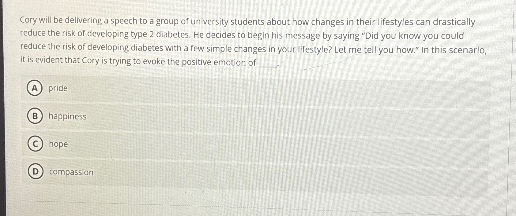 Solved Cory will be delivering a speech to a group of | Chegg.com