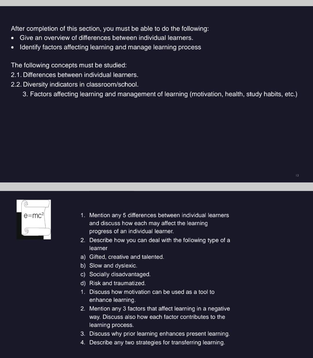 Solved After completion of this section, you must be able to | Chegg.com