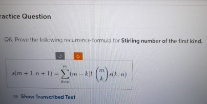 Solved ractice QuestionQ8. ﻿Prove the following recurrence | Chegg.com