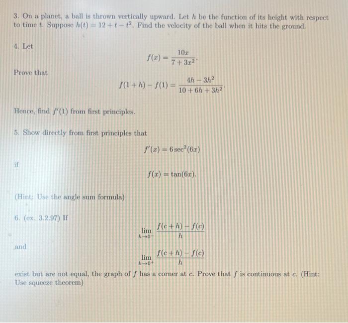 Solved 3. On a planet, a ball is thrown vertically upward. | Chegg.com