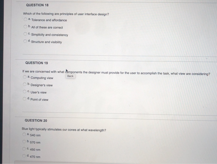 Solved QUESTION 18 Which of the following are principles of | Chegg.com