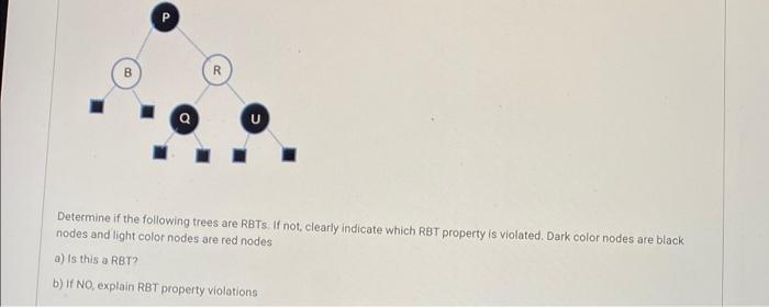 Solved P Determine if the following trees are RBTS. If not, | Chegg.com