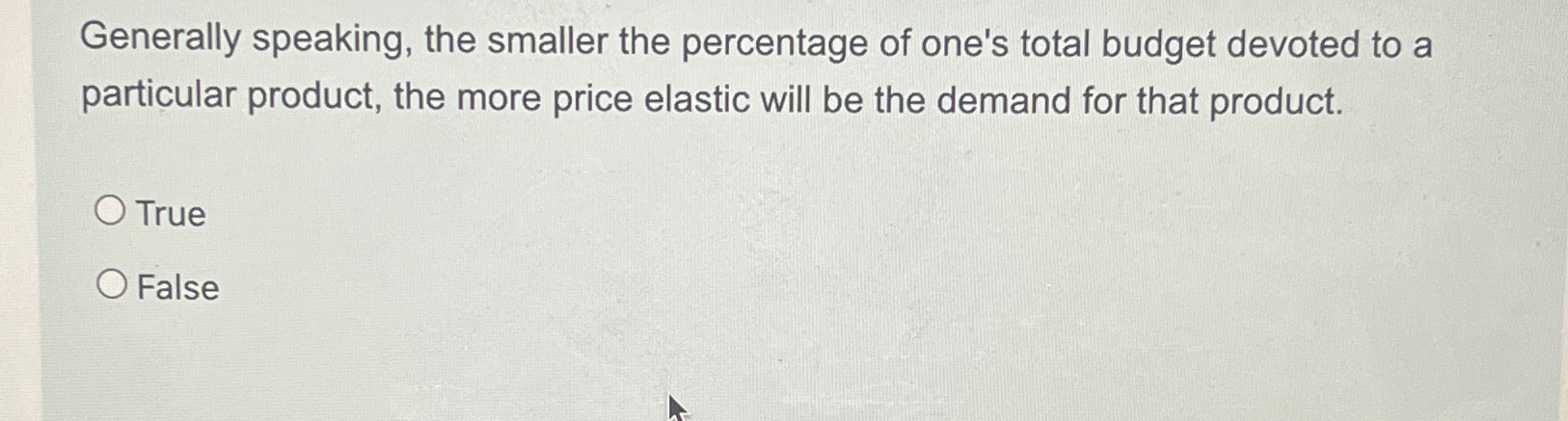 Solved Generally speaking, the smaller the percentage of | Chegg.com