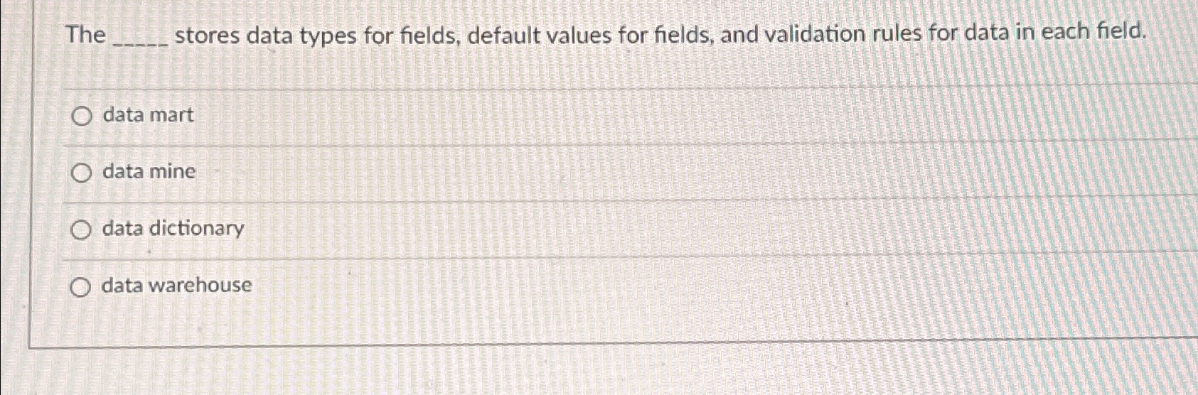 Solved The stores data types for fields, default values for | Chegg.com Solved The stores data types for fields, default values for | Chegg.com