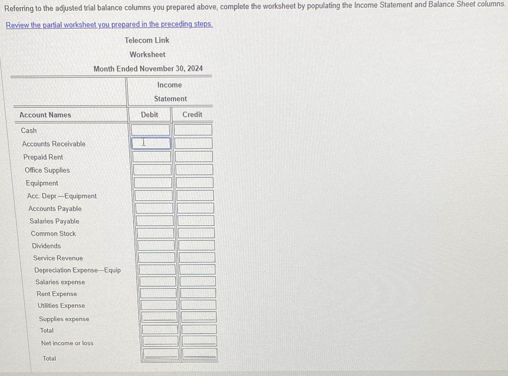Referring to the adjusted trial balance columns you | Chegg.com