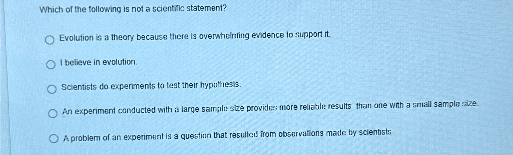 Solved Which of the following is not a scientific | Chegg.com