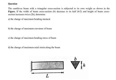 Solved Question The cantilever bcam with a triangular | Chegg.com