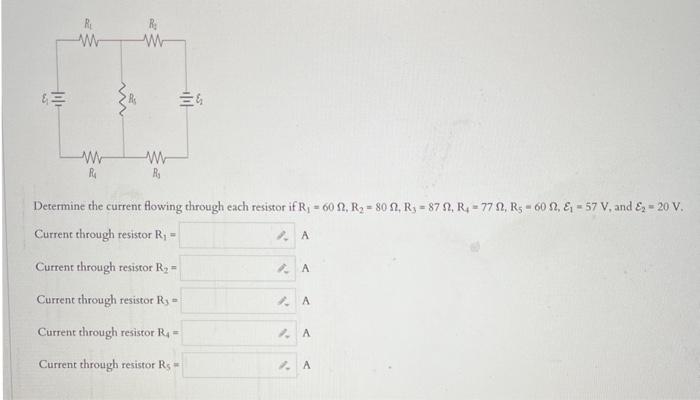 Solved Determine the current flowing through each resistor | Chegg.com