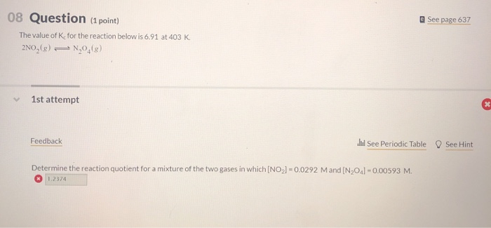 Solved 20 Question (1 point) A sealed reaction vessel | Chegg.com