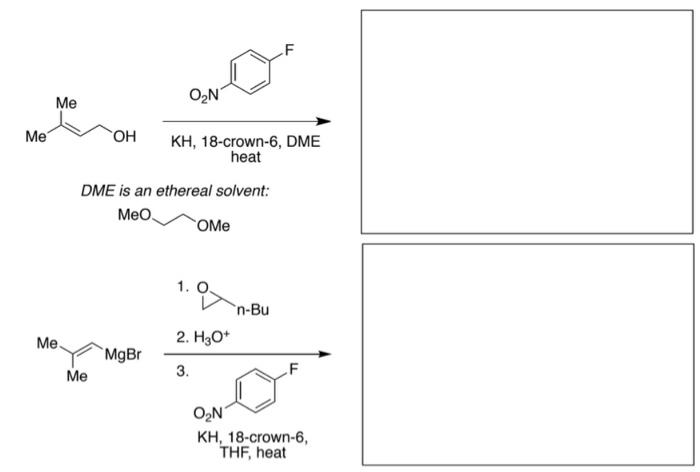 Solved DME is an ethereal solvent: 1. 3.2. 2. H3O+ KH, | Chegg.com