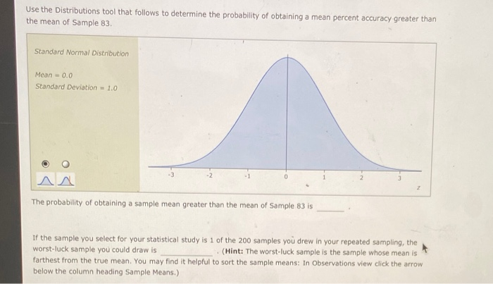 Solved Use the Distributions tool that follows to determine | Chegg.com