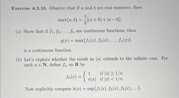 Solved Exercise 4.3.10. Observe that if a and b are real | Chegg.com