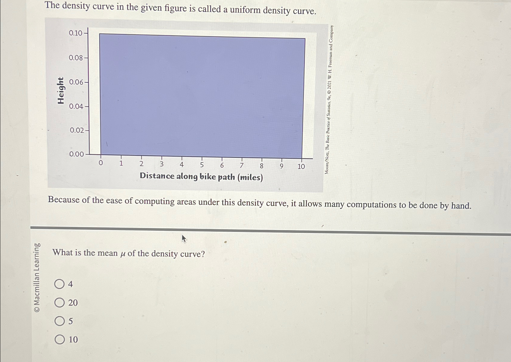Solved The density curve in the given figure is called a | Chegg.com
