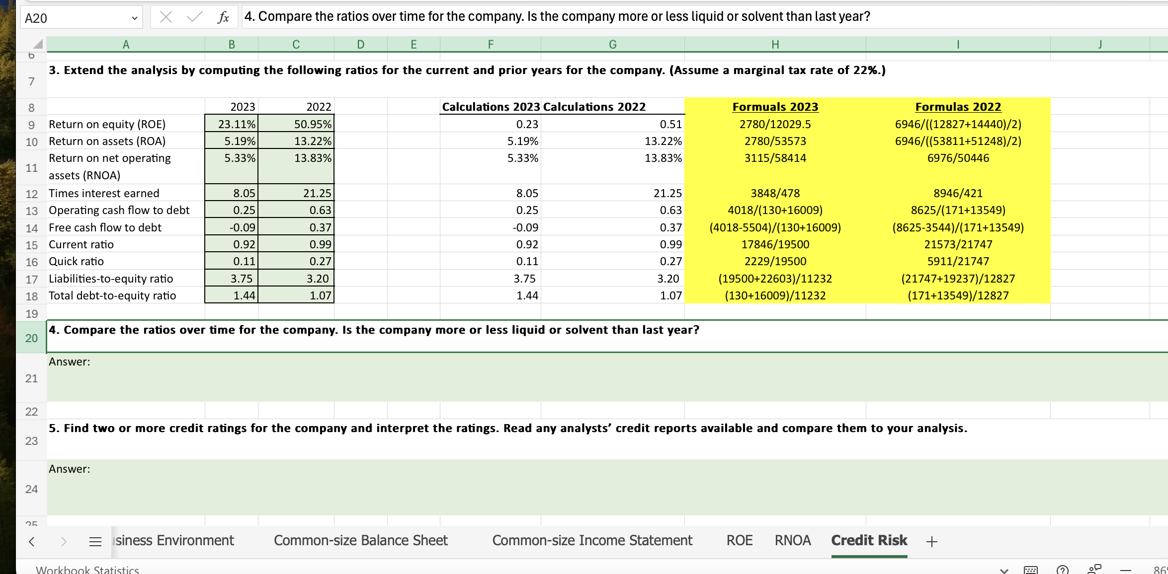 Solved Extend the analysis by computing the following ratios | Chegg.com