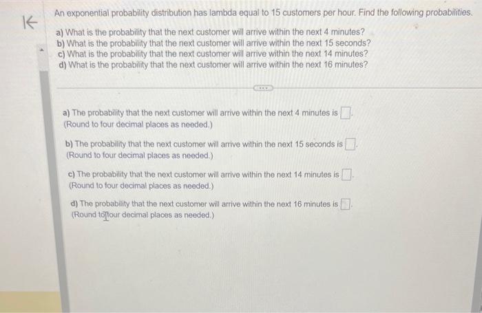 Solved An exponential probability distribution has lambda | Chegg.com