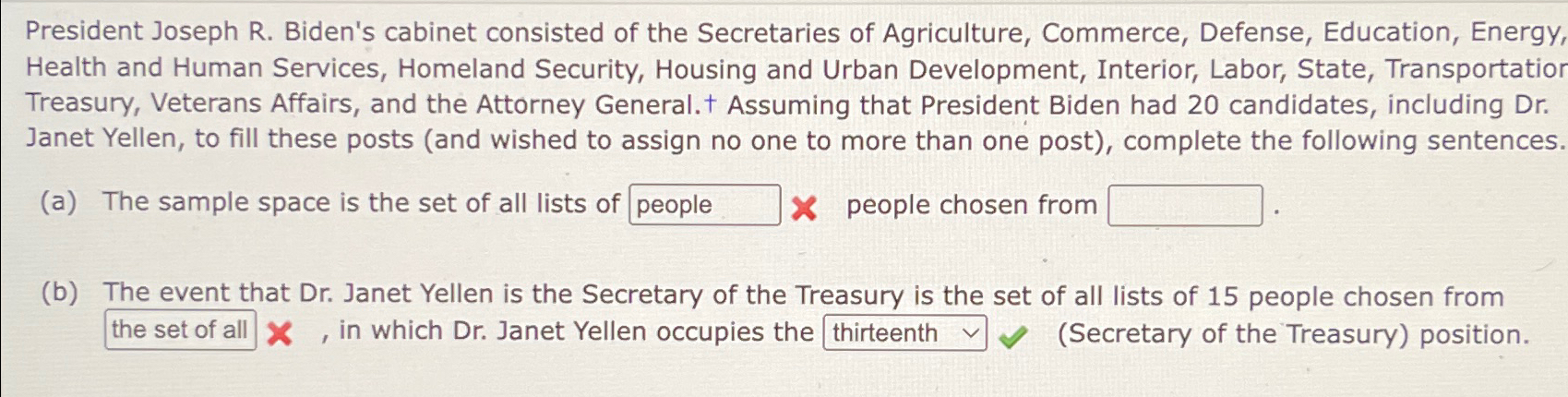 Solved President Joseph R. ﻿Biden's cabinet consisted of the | Chegg.com