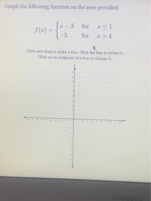 Solved Graph the following function on the axes provided. { | Chegg.com