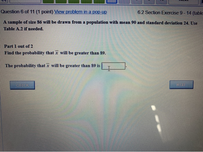 Solved Question 6 of 11 (1 point) View problem in a pop-up | Chegg.com