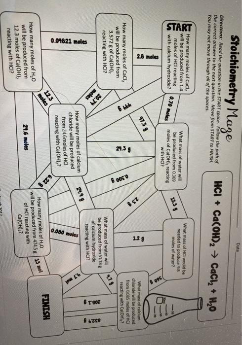 Solved Date Stoichiometry Maze Directions: Read the question | Chegg.com