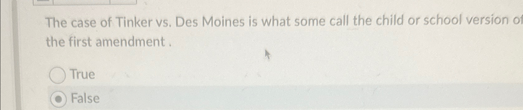 Solved The case of Tinker vs. ﻿Des Moines is what some call | Chegg.com