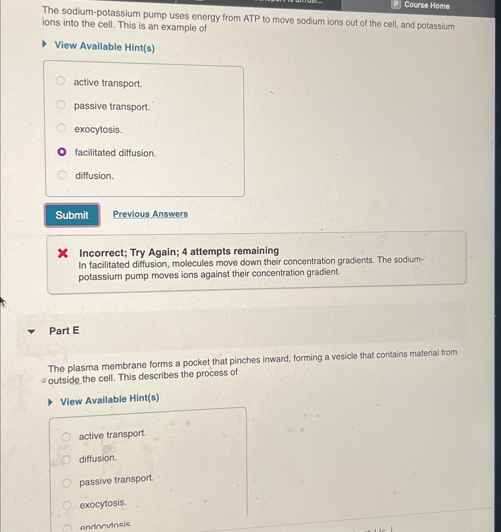 Solved The sodium-potassium pump uses energy from ATP to | Chegg.com