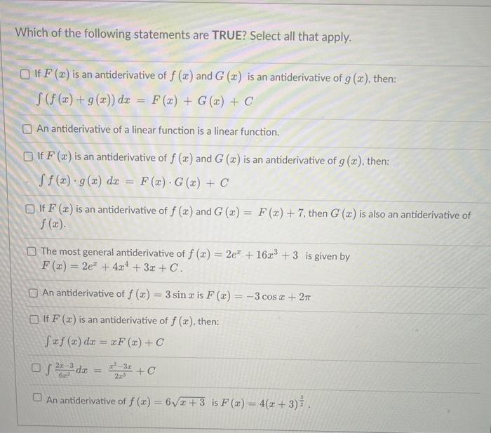 Solved Which of the following statements are TRUE? Select | Chegg.com