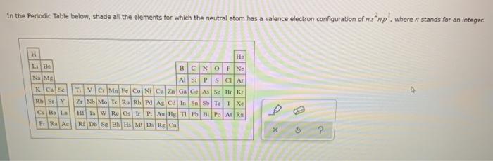 Solved in the Periodic Table below, shade all the elements | Chegg.com