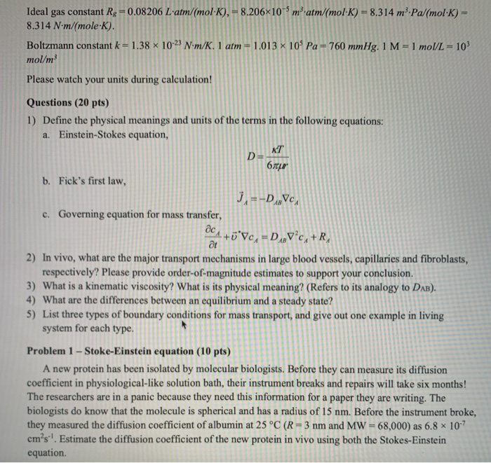 Solved Ideal gas constant Rg=0.08206 L'atm/(mol-K), = | Chegg.com