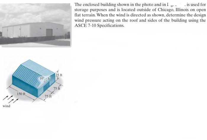 Solved The enclosed building shown in the photo and in 1 is | Chegg.com
