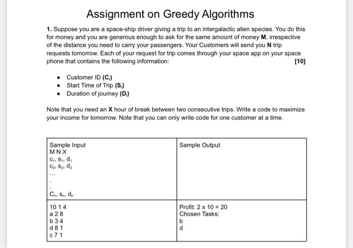 Solved please solve using C++(greedy method). detailed | Chegg.com