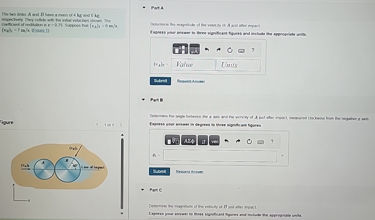 Solved The two disks A and B ﻿have a mass of 4kg ﻿and 6kg, | Chegg.com