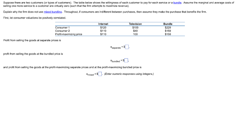 Solved Suppose there are two customers (or types of | Chegg.com