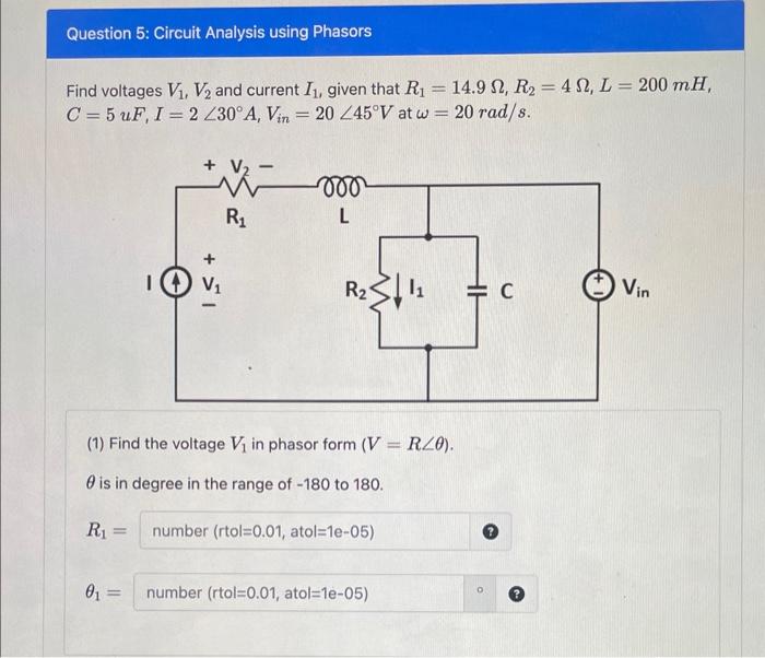 Solved Find voltages V1,V2 and current I1, given that | Chegg.com