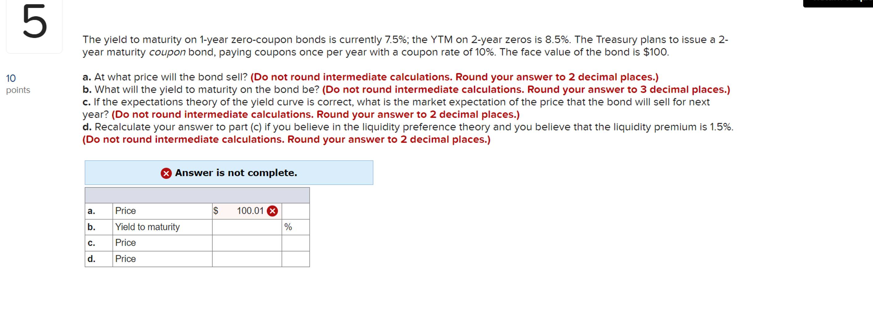 Solved The yield to maturity on 1-year zero-coupon bonds is | Chegg.com