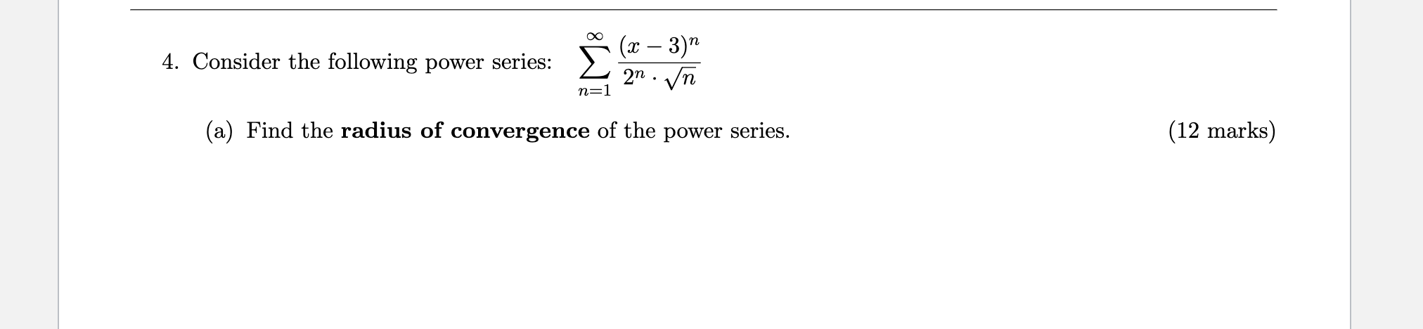 Solved Consider the following power series: | Chegg.com