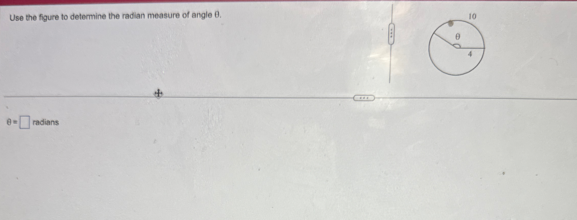Solved Use the figure to determine the radian measure of | Chegg.com