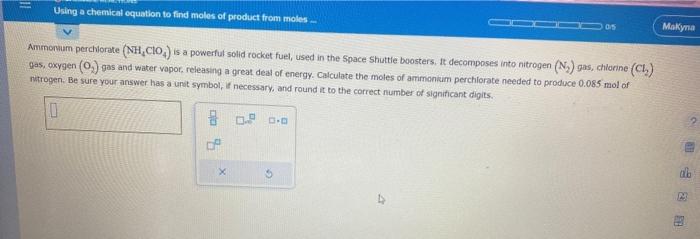 Solved Ammonaum perchiorate (NH4ClO4) is a powerful solid | Chegg.com