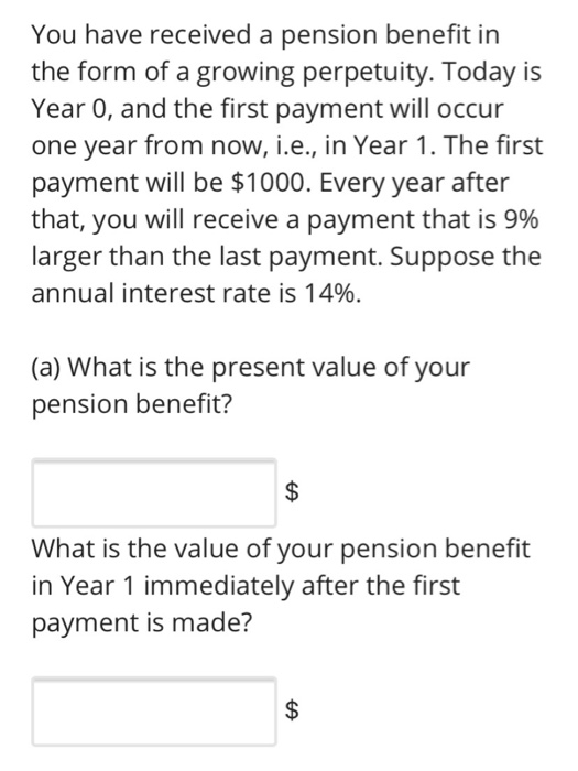 Solved You have received a pension benefit in the form of a | Chegg.com