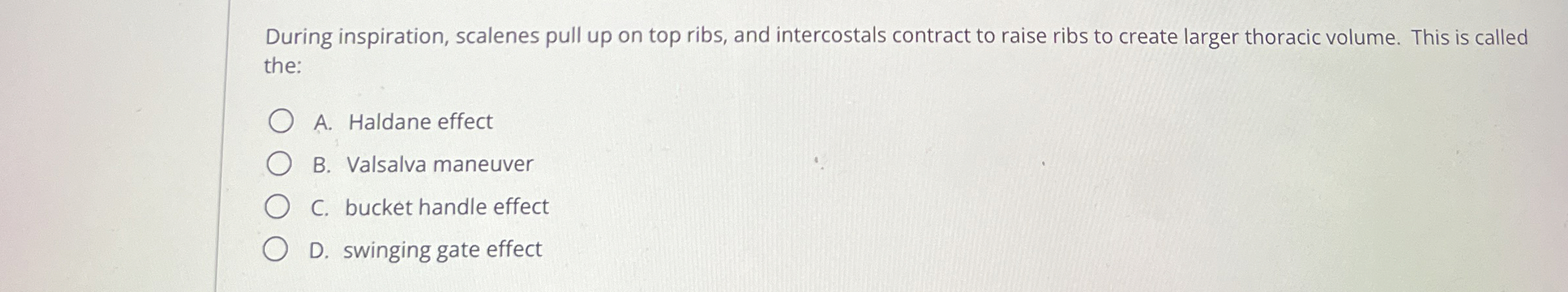 Solved During inspiration, scalenes pull up on top ribs, and | Chegg.com