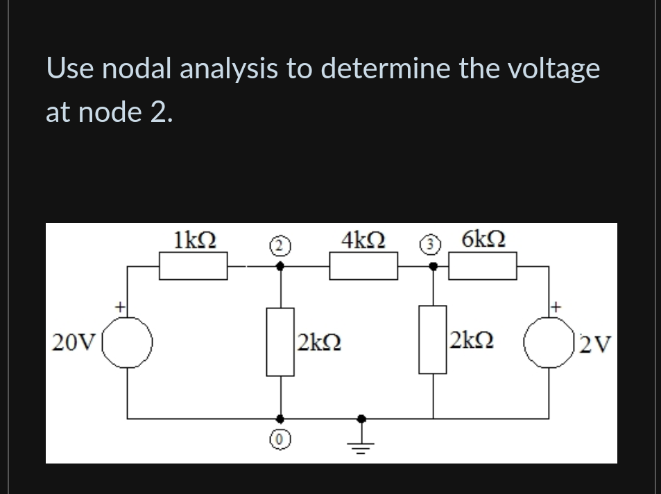 Solved Use nodal analysis to determine the voltage at node | Chegg.com