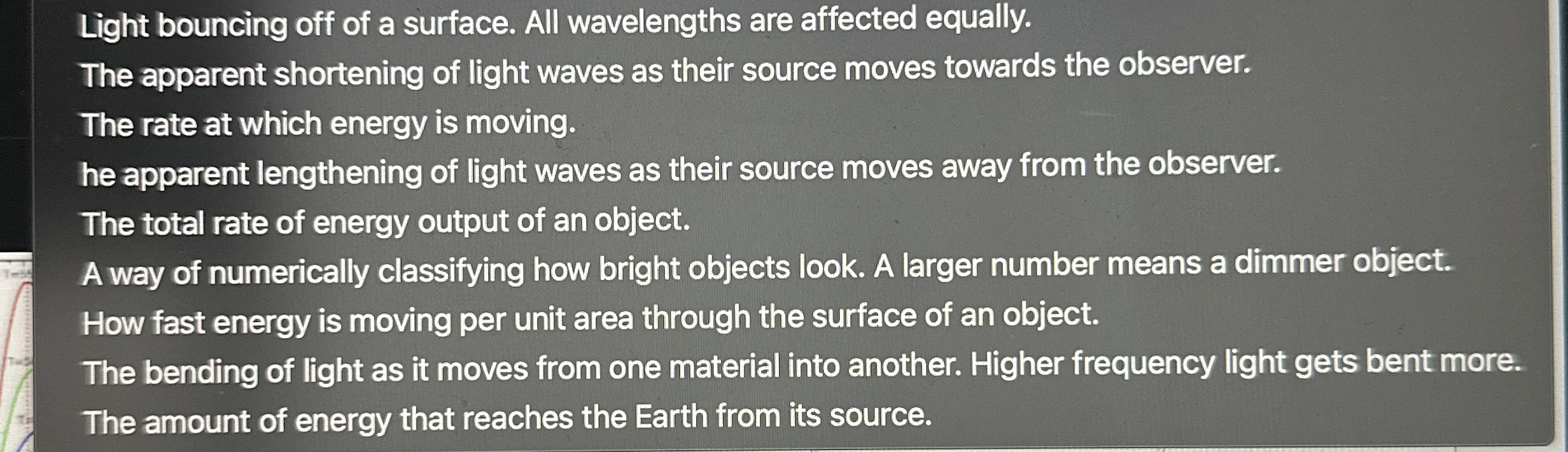 Solved Light bouncing off of a surface. All wavelengths are | Chegg.com