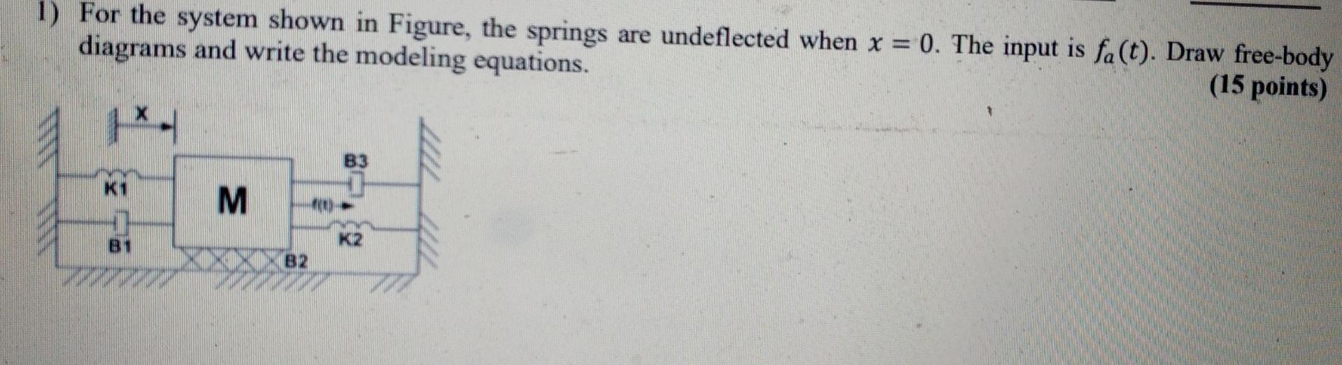 Solved 1) For the system shown in Figure, the springs are | Chegg.com