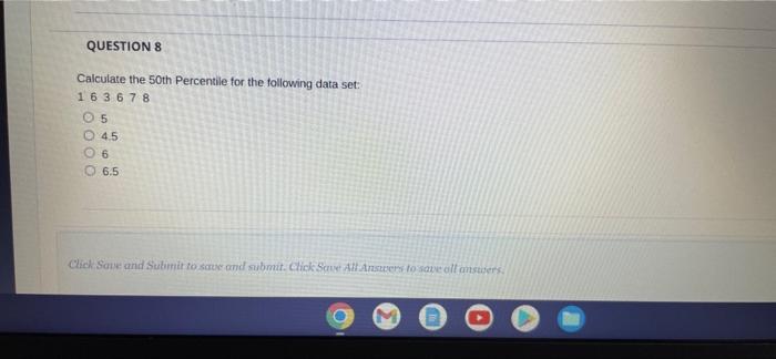 Solved calculate the 50th percentile for the following set: | Chegg.com