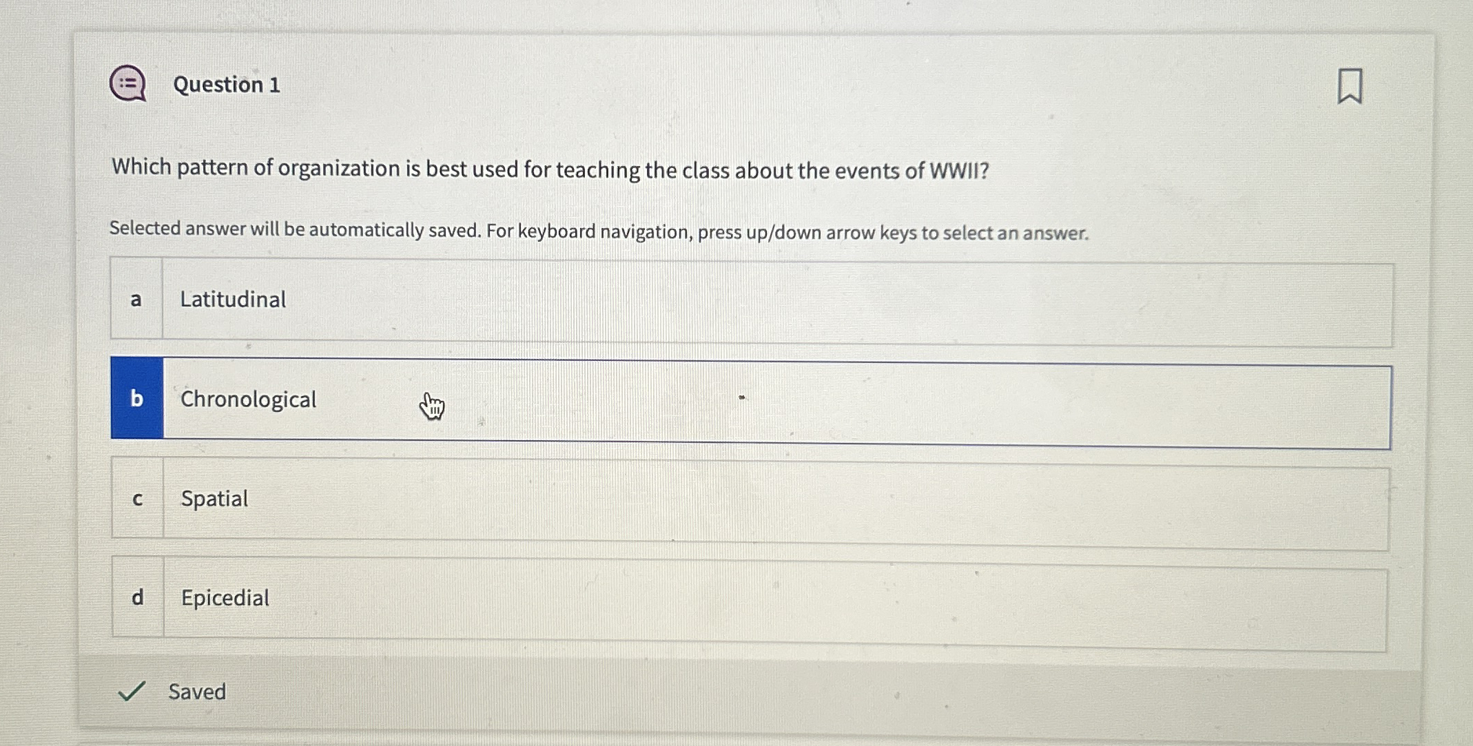 Solved Question 1Which pattern of organization is best used | Chegg.com