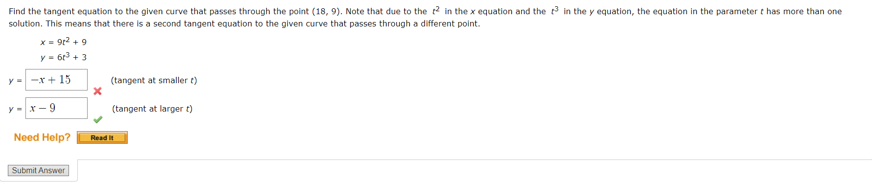 Solved solution. This means that there is a second tangent | Chegg.com