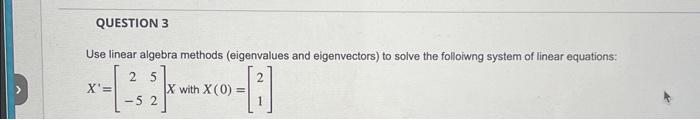 Solved Use linear algebra methods (eigenvalues and | Chegg.com