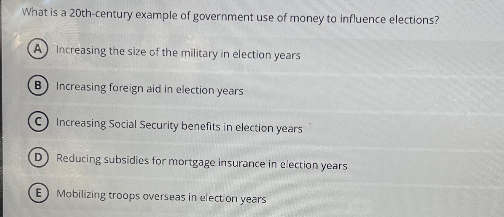 Solved What is a 20th-century example of government use of | Chegg.com