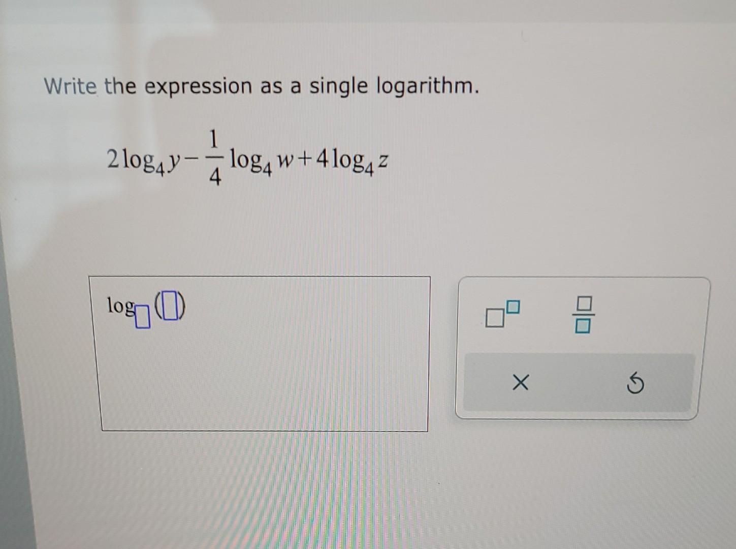 Solved Write the expression as a single logarithm. | Chegg.com